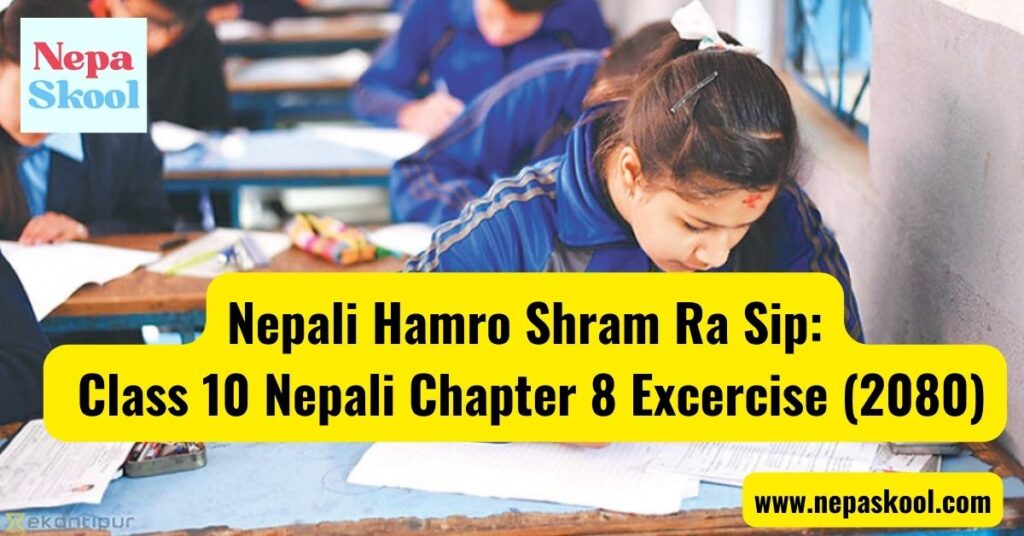 Nepali Hamro Shram Ra Sip- Class 10 Nepali Chapter 8 Excercise - NepaSkool