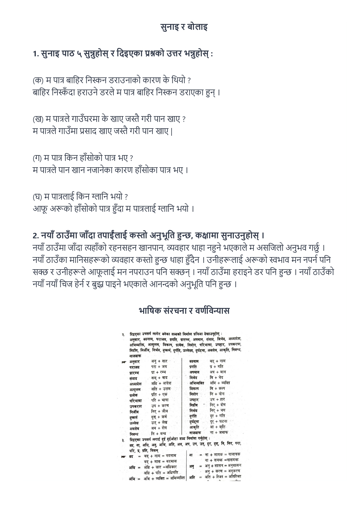 Satyamohan Joshi: Class 9 Nepali Chapter 5 Excercise - NepaSkool